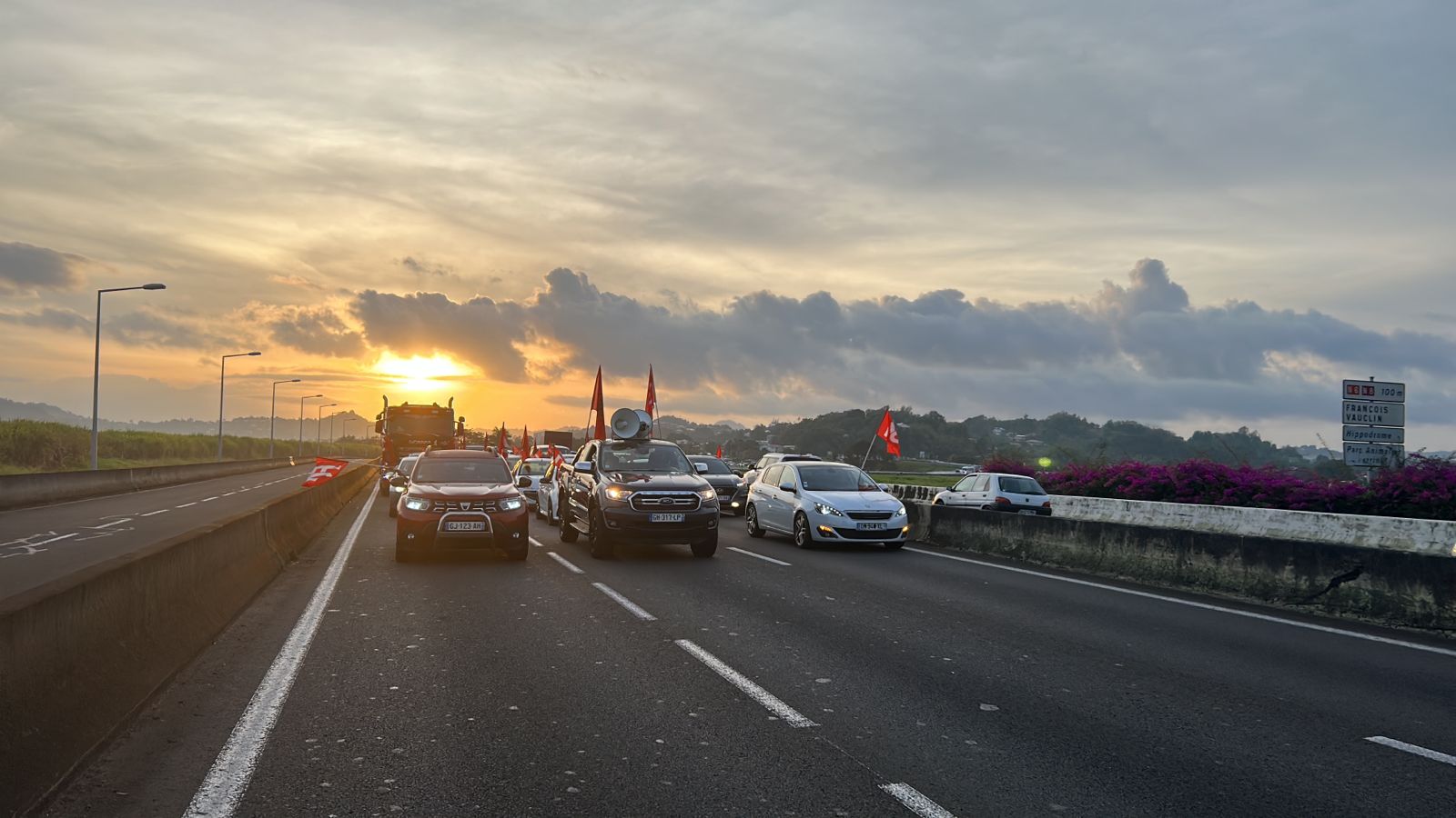 Une opération molokoy sur l'autoroute en Martinique